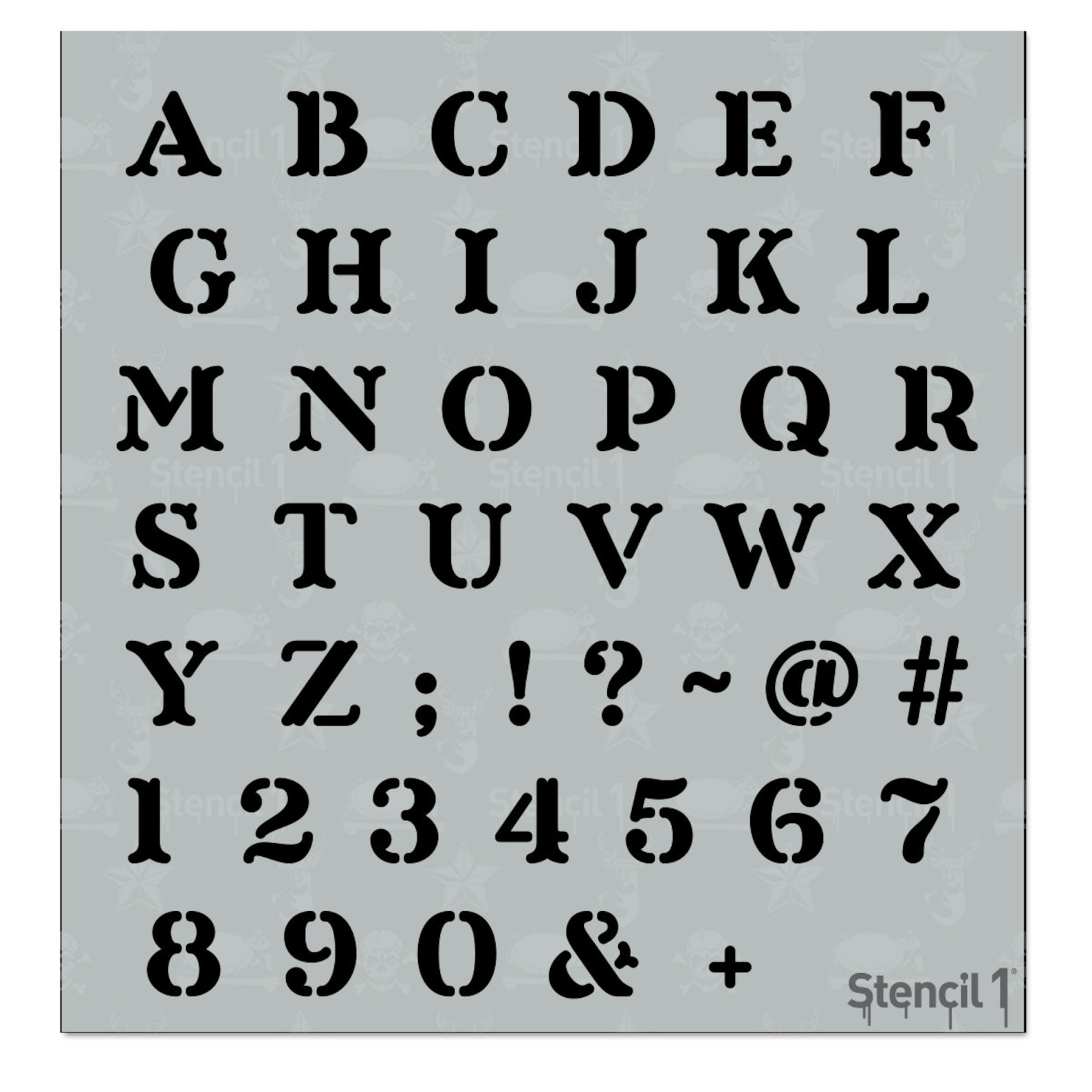 1/2" Crafty Letters Numbers Stencil- Font Stencils Alphabet -reusable ...