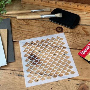Mermaid Scales Repeat Pattern Stencil- Reusable Craft & DIY Stencils ...