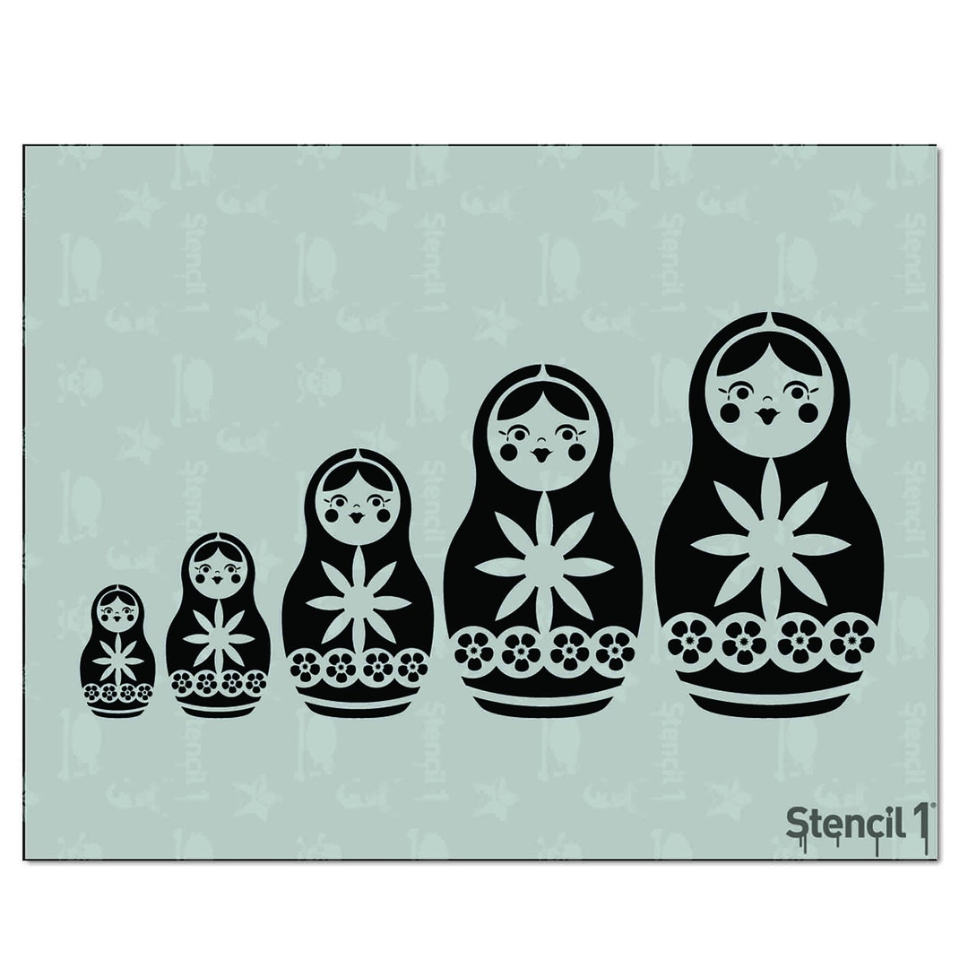Nesting Dolls Stencil- Reusable Craft & DIY Stencils- S1_01_130 -8.5x11 ...