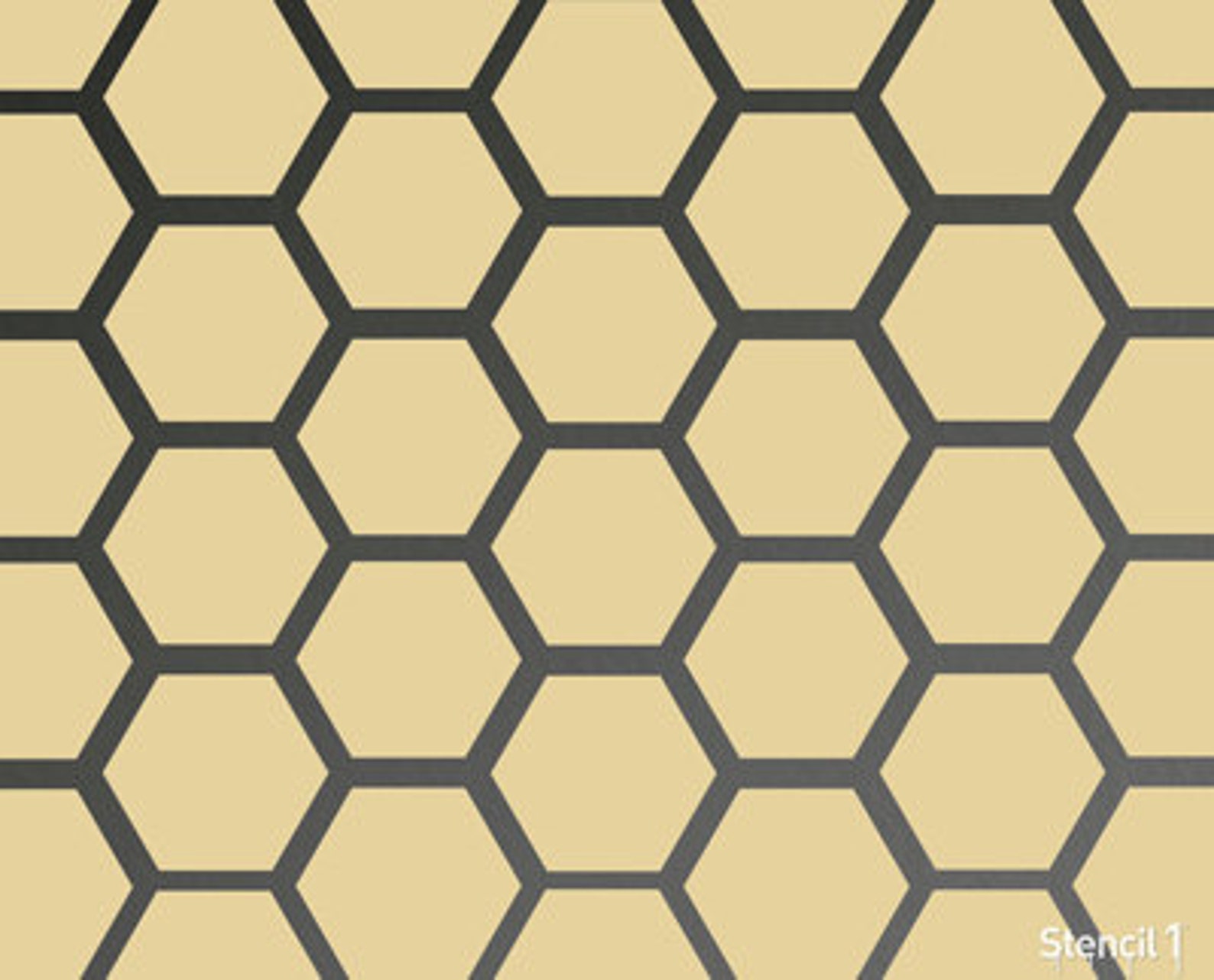 Hexagon Repeat Pattern Wall Stencil- Reusable Craft & DIY Stencils- S1 ...