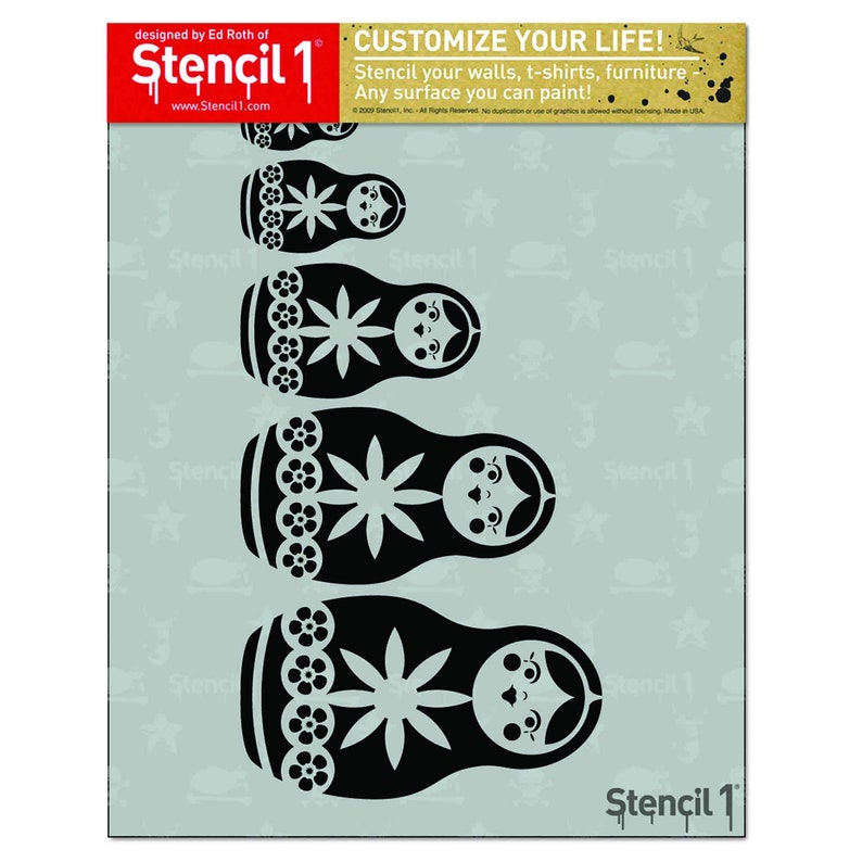 Nesting Dolls Stencil- Reusable Craft & DIY Stencils- S1_01_130 -8.5x11 ...