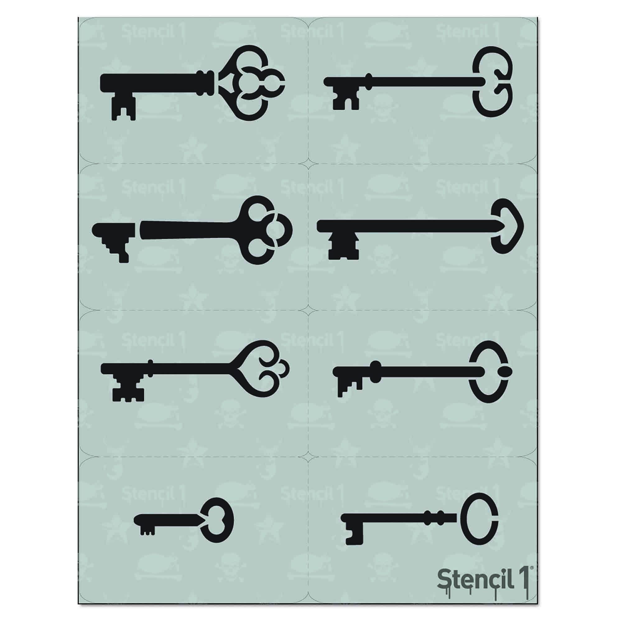 Skeletton Key 8 Pack Stencil Reusable Craft &DIY Stencils - Etsy