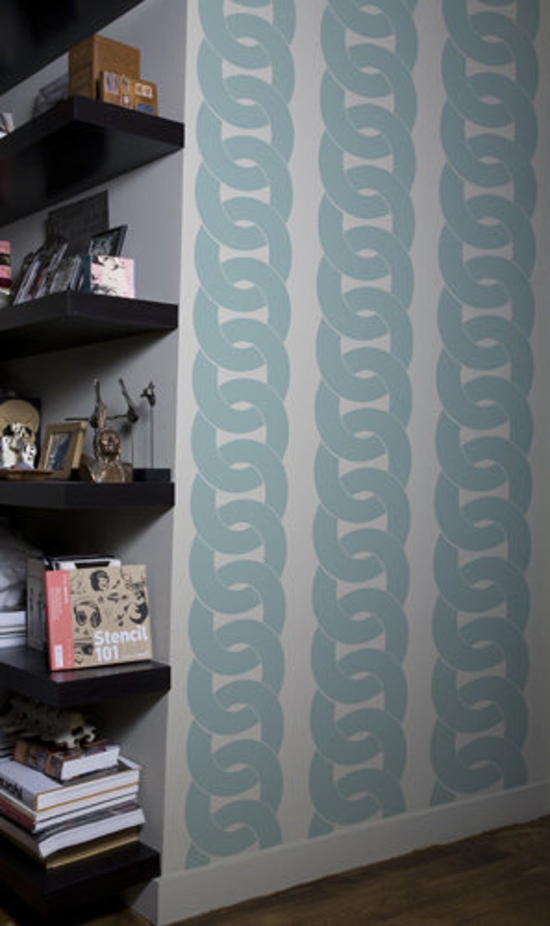 Bold Chain Repeat Wall Pattern - Reusable Craft & DIY Stencils - S1_PA ...