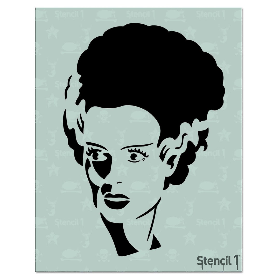 Bride of Frankenstein Stencil- Halloween Motif- Reusable Craft & DIY ...