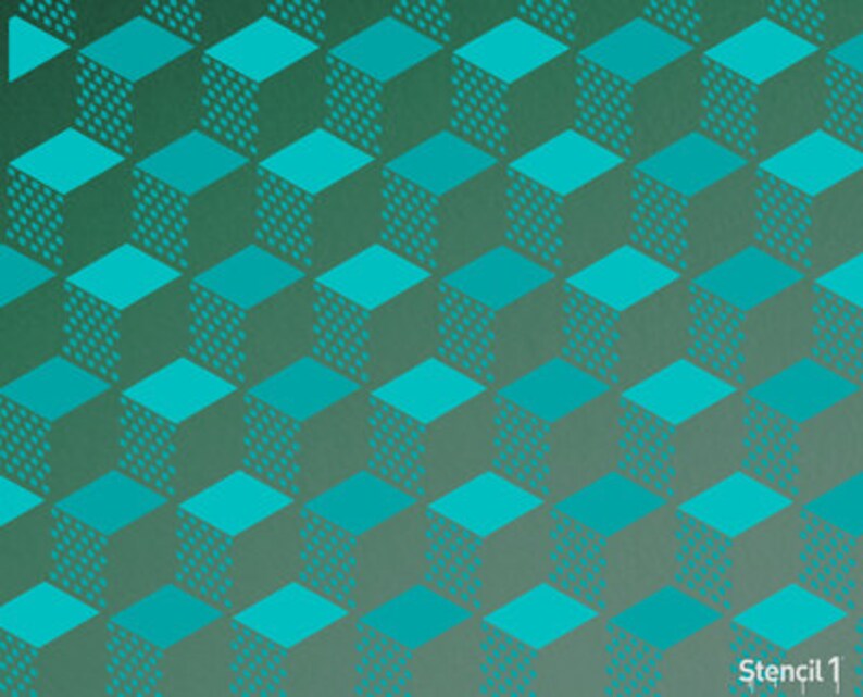 Stencil1 Geometric 3D Repeat Pattern Stencil S1_PA_25 - Etsy