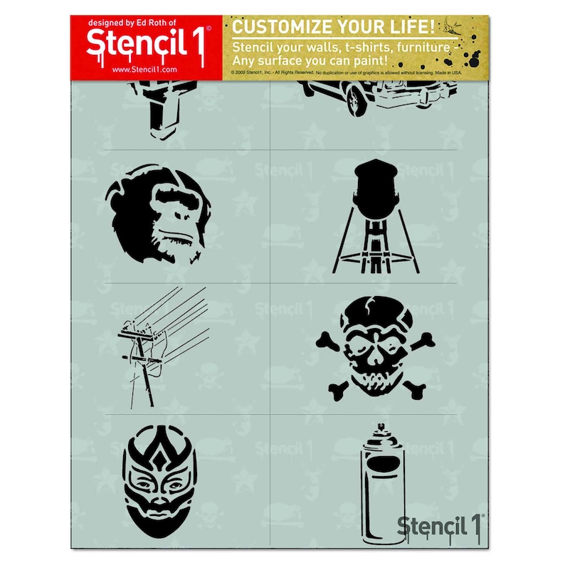 Urban 8 Pack Stencil Reusable Craft &DIY Stencils S1_01_92 - Etsy