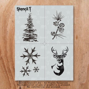 Stencil1 Winter Holiday 4 Pack Stencil S1_01_HOL01 - Etsy