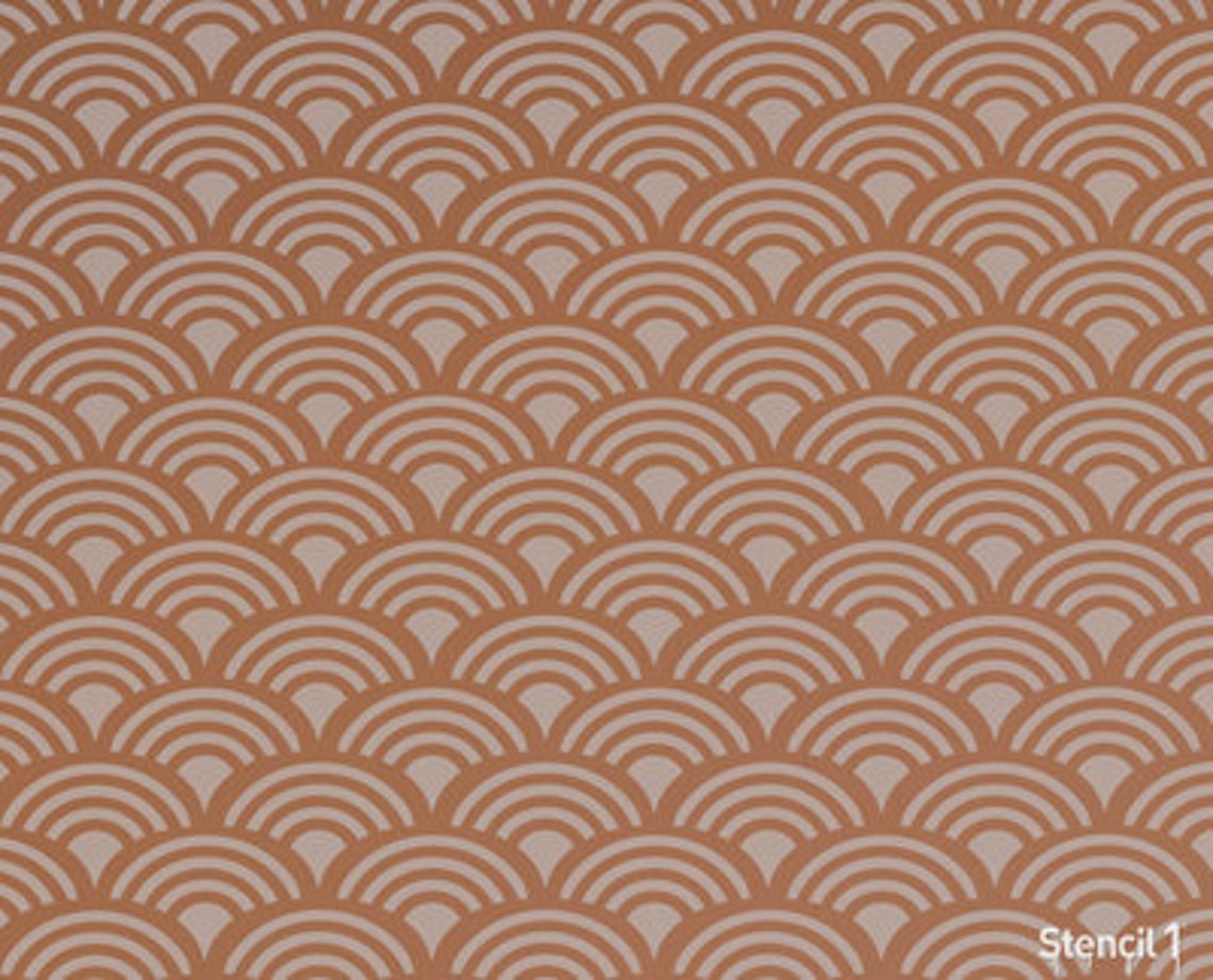 Scallop Repeat Pattern Wall Stencil- Reusable Craft &DIY Stencils- S1 ...