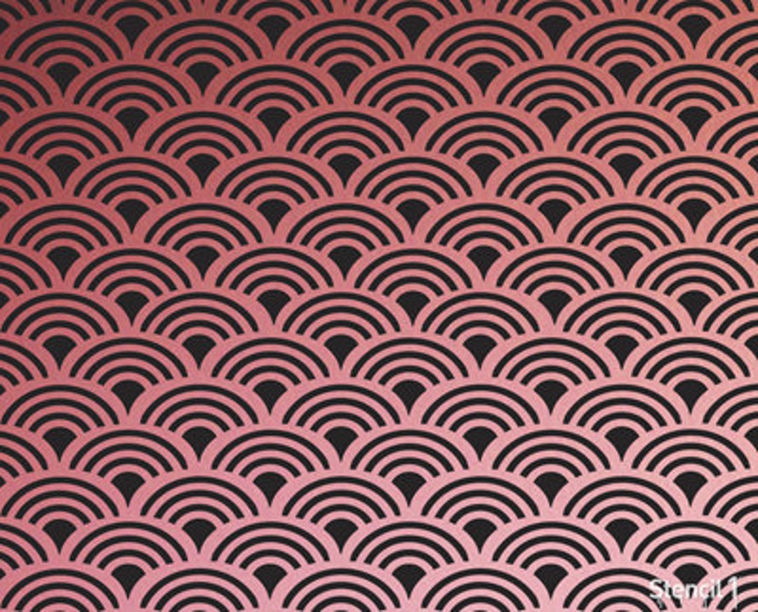 Scallop Repeat Pattern Wall Stencil- Reusable Craft &DIY Stencils- S1 ...