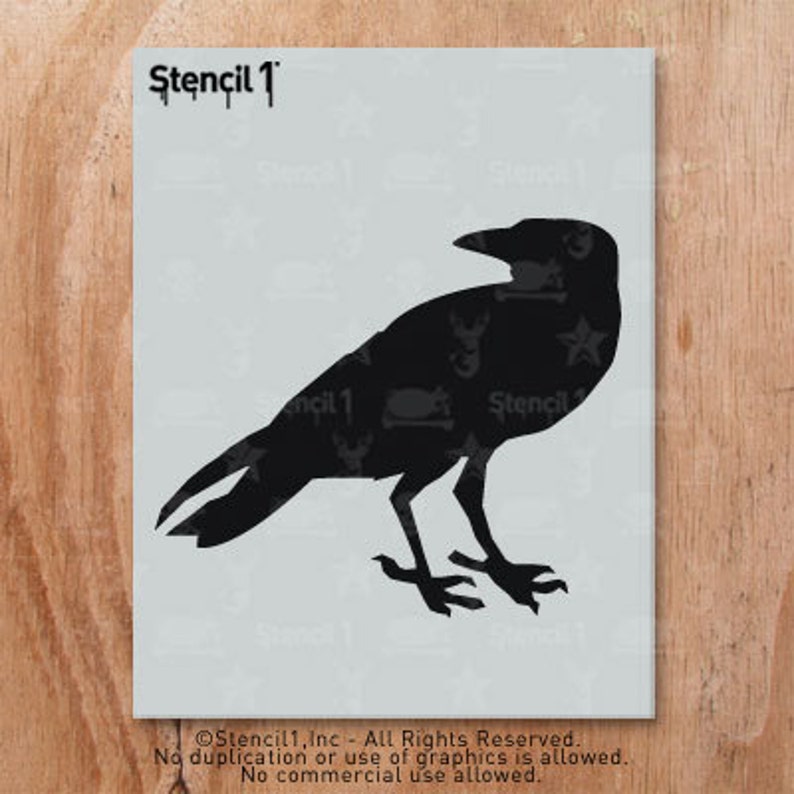Raven Stencil- Reusable Craft & DIY Stencils- S1_01_BS-1_L6 -8.5x11- by ...