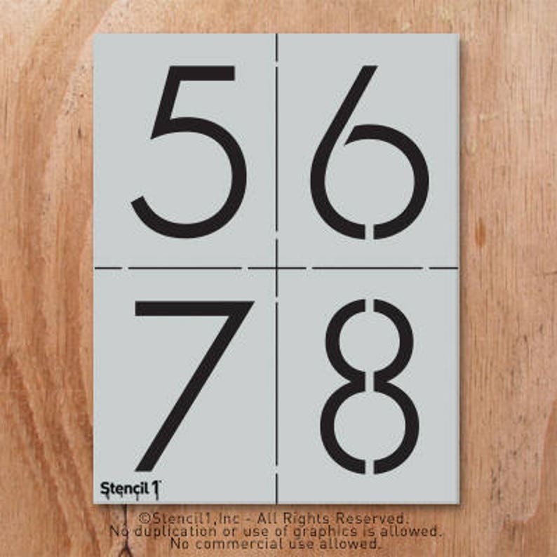4 Modern Number Stencil Set Reusable Crafts & DIY | Etsy