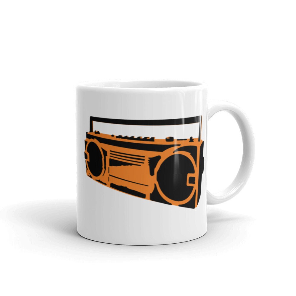 Orange Boombox Mug | Ceramic Gift | Retro | Tea Drinker | Coffee ...