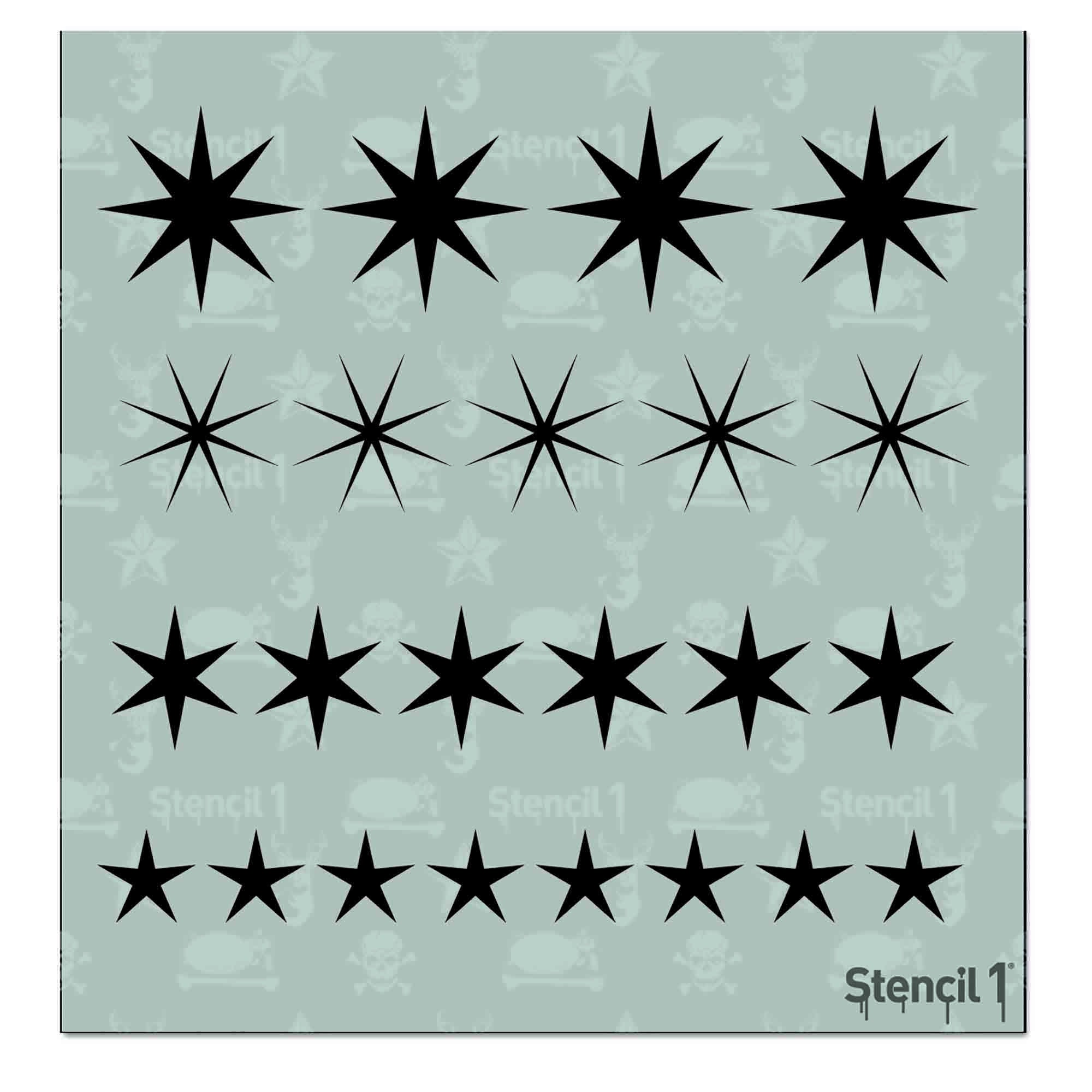 Rows of Stars Repeat Pattern Stencil Reusable Craft & DIY - Etsy