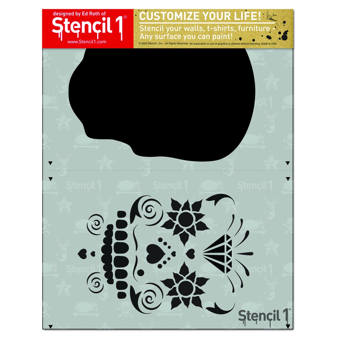 Sugar Skull Two Layer Stencil Reusable Craft & DIY Stencils - Etsy