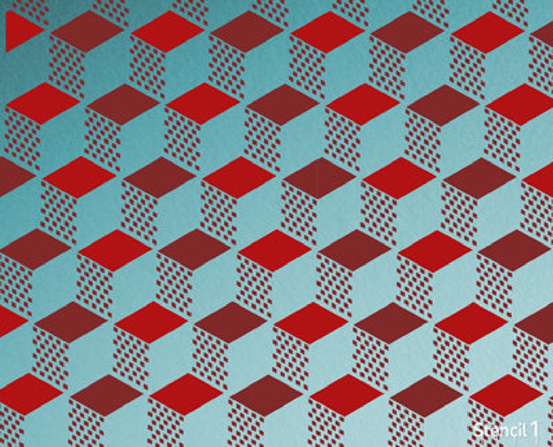Stencil1 Geometric 3D Repeat Pattern Stencil S1_PA_25 - Etsy