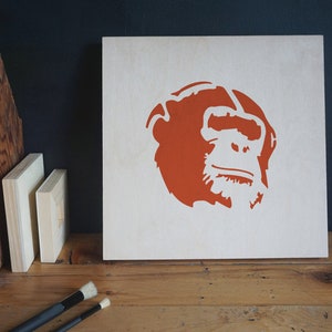 Chimp Stencil- Reusable Crafts & DIY Stencils- S1_01_02 -8.5x11- by ...