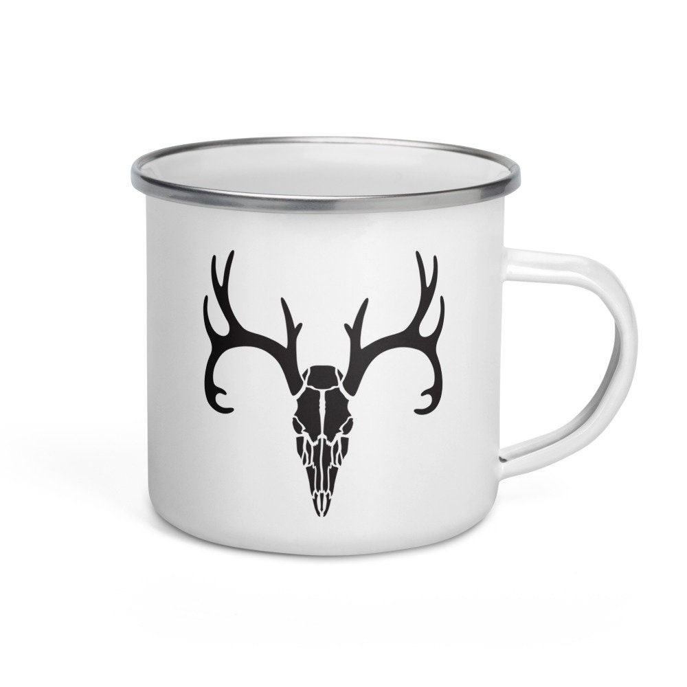 Deer Skull Enamel Mug Buck Cup Fawn Mug Nature Outdoors | Etsy