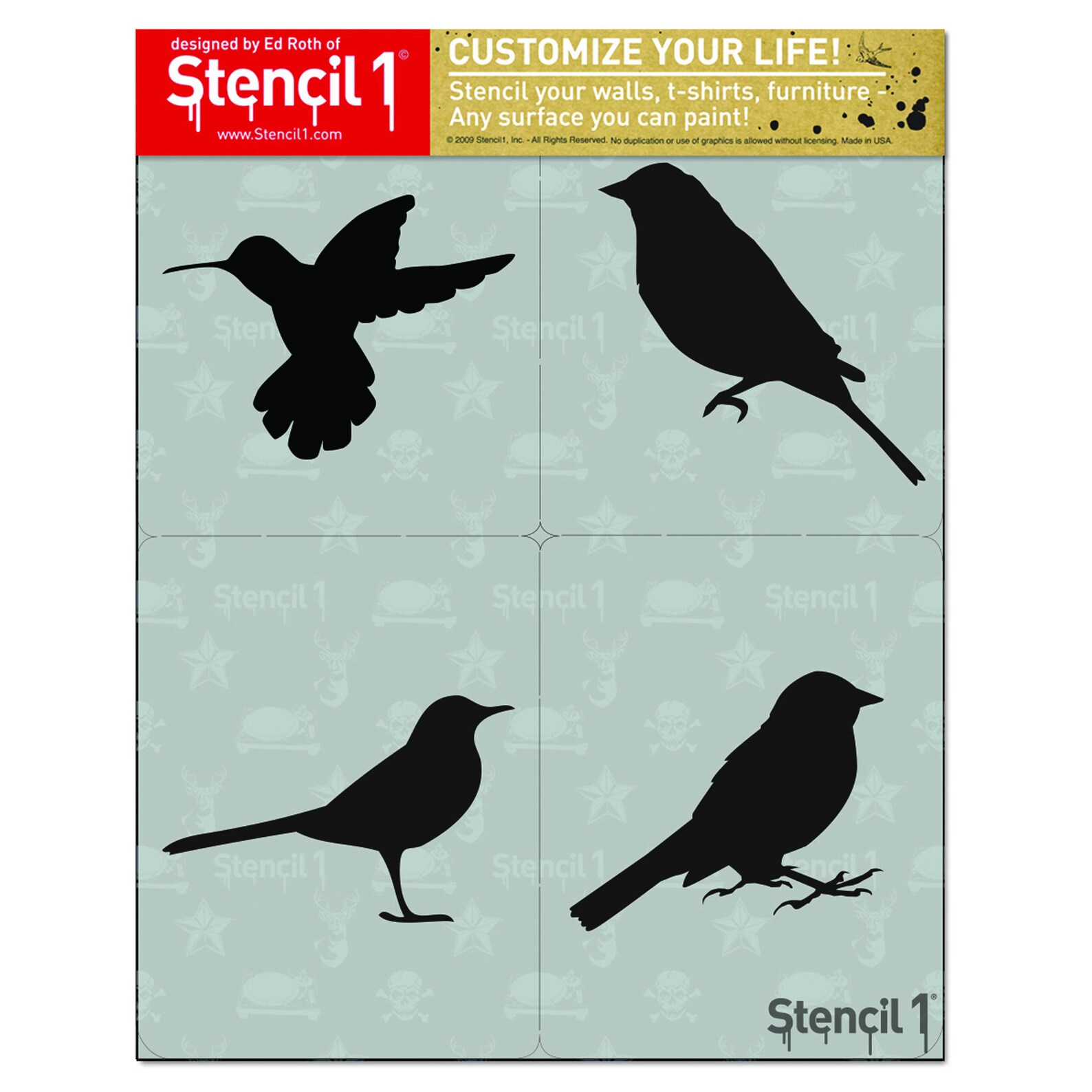 Bird Silhouettes Stencil 4-pack Reusable Craft & DIY | Etsy