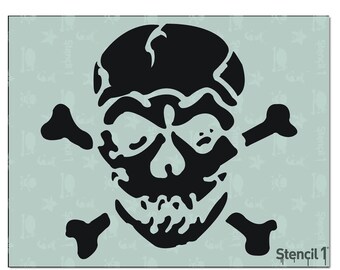 Jolly Roger Stencil Reusable Craft & DIY Stencils S1_01_20_S | Etsy