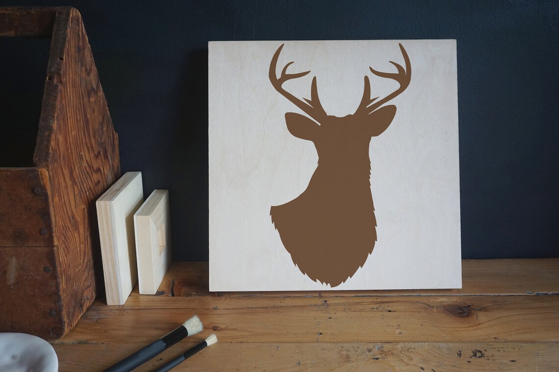 Antlered Deer Wall Stencil - Reusable Craft & DIY Stencils - S1_01_DEER ...