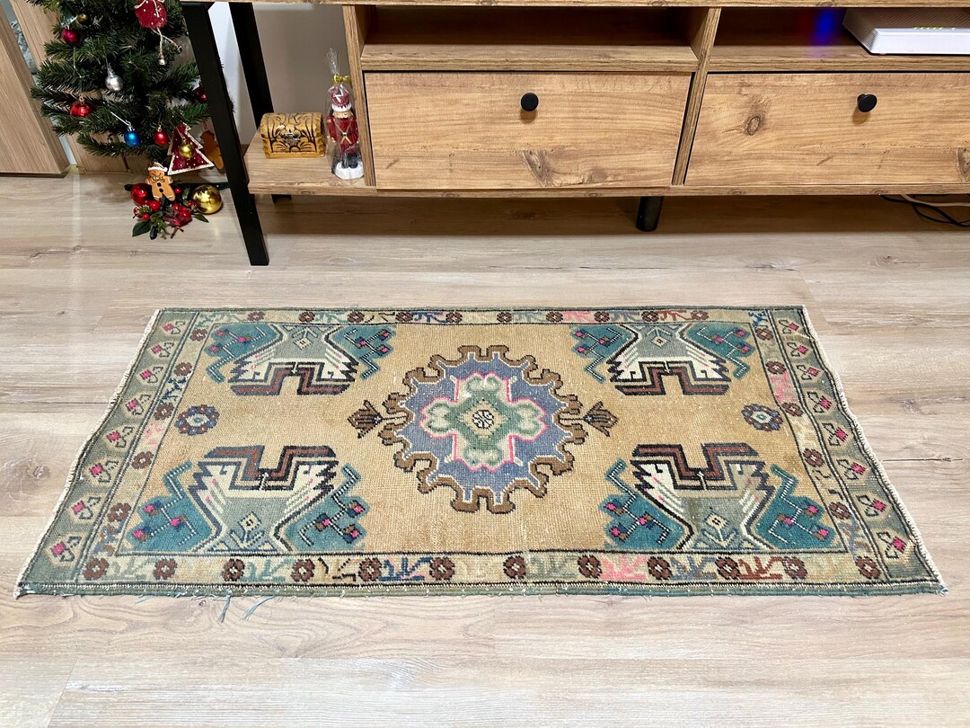 2x4 Sand Color Vintage Mat, Front Door Rug, Doormat, Door Mat, Bath Mat ...