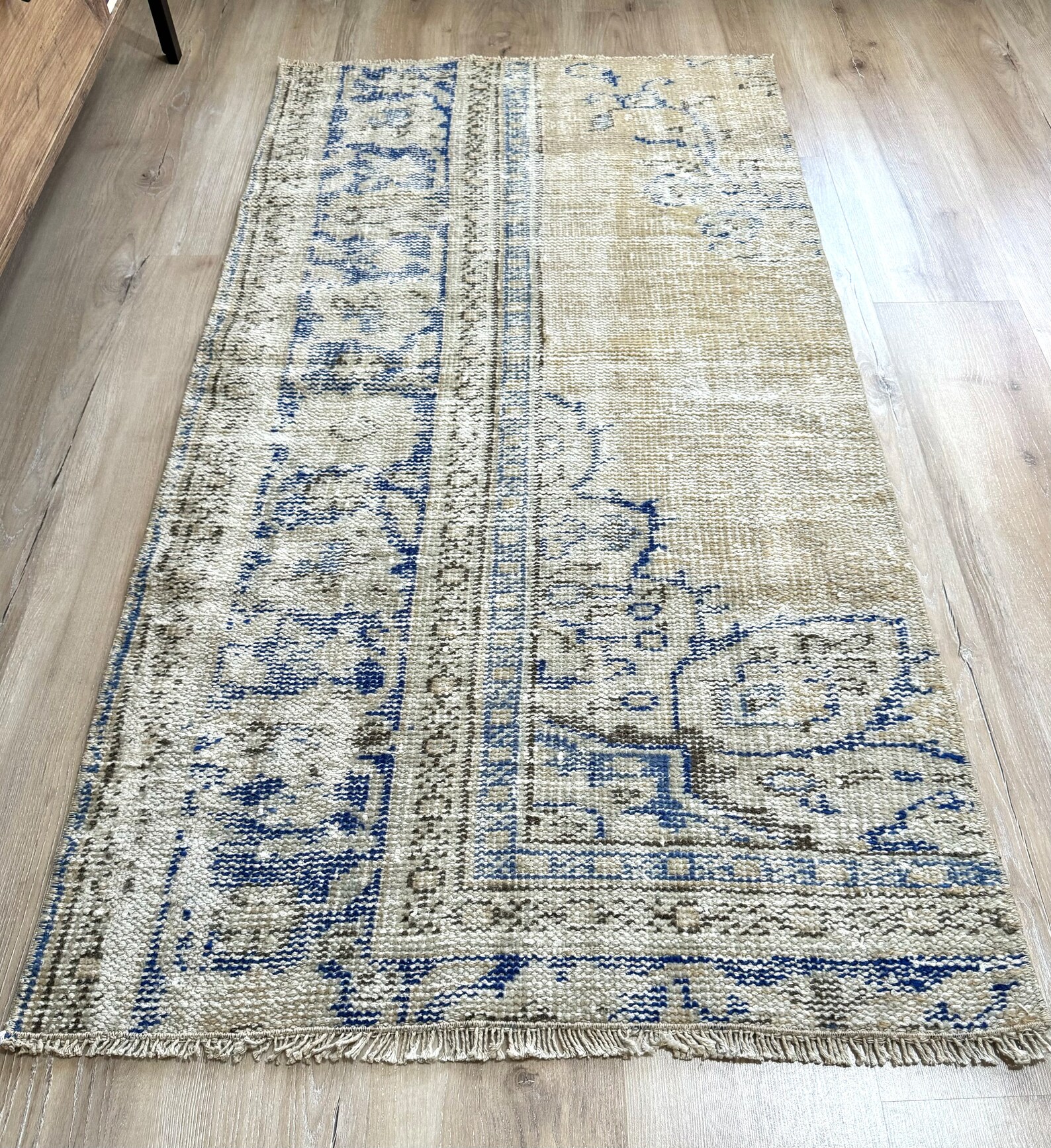 3x5 Beige Turkish Rug, Vintage Rug 3x5, Oushak Rug, Handmade, Handwoven ...