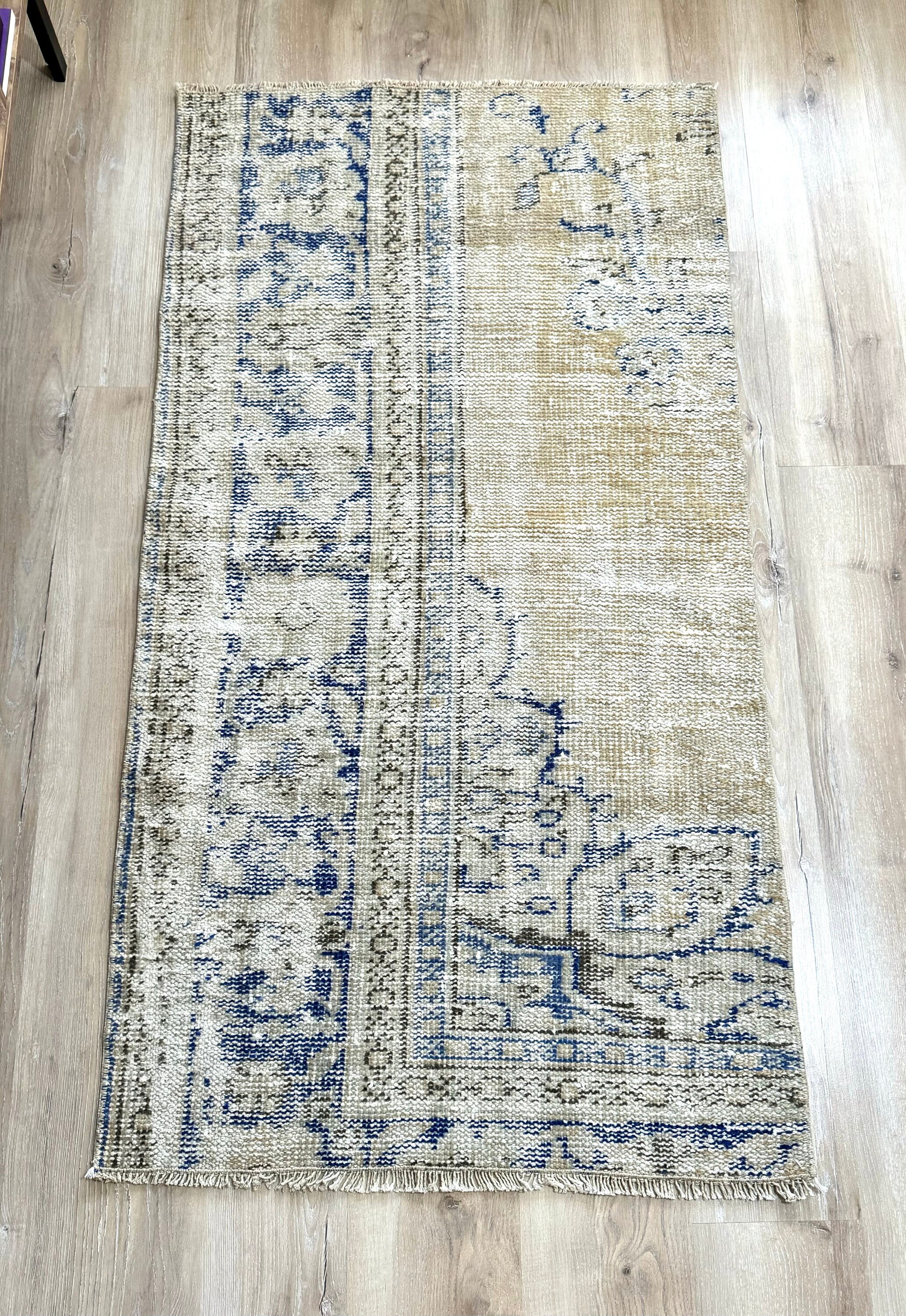 3x5 Beige Turkish Rug, Vintage Rug 3x5, Oushak Rug, Handmade, Handwoven ...