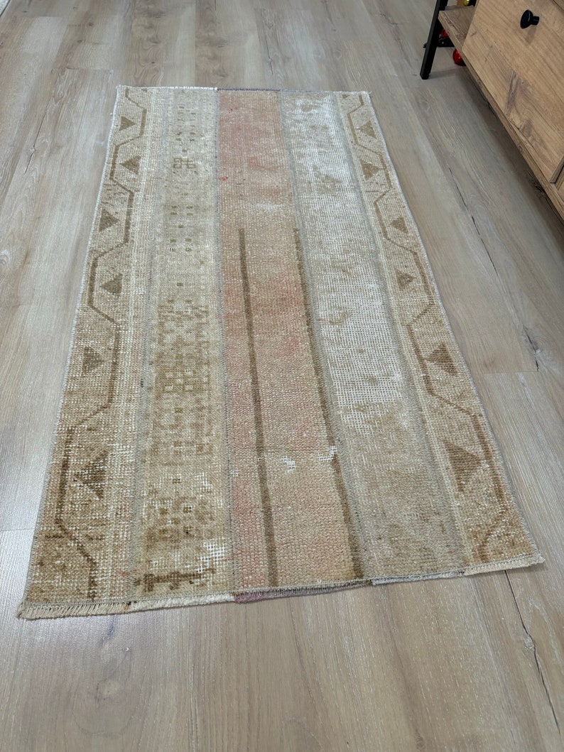 2x5 Vintage Boho Runner, Turkish Rug, Oushak Rug, Door Mat, Handmade ...