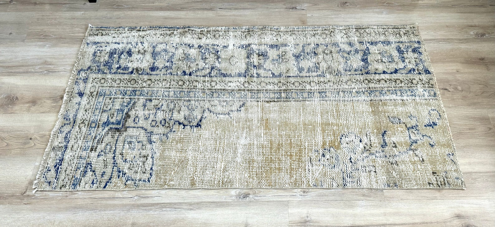 3x5 Beige Turkish Rug, Vintage Rug 3x5, Oushak Rug, Handmade, Handwoven ...