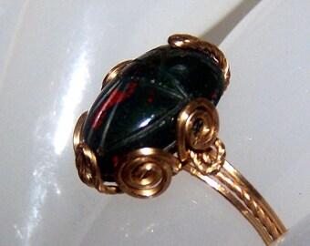 Bloodstone ring | Etsy
