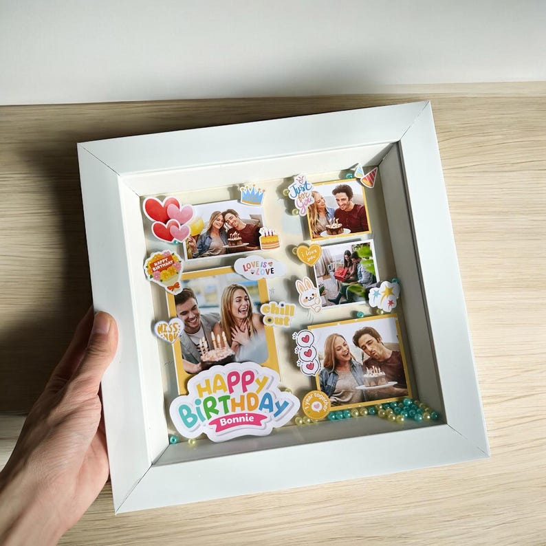 Personalized 3D Photo Frame, Custom Birthday Keepsake, Handmade Wood - Etsy