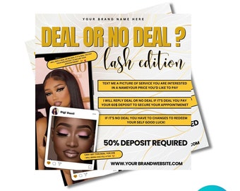 Deal or No Deal Flyer, Deal or No Deal Hair Nails Lashes Braids Makeup ...
