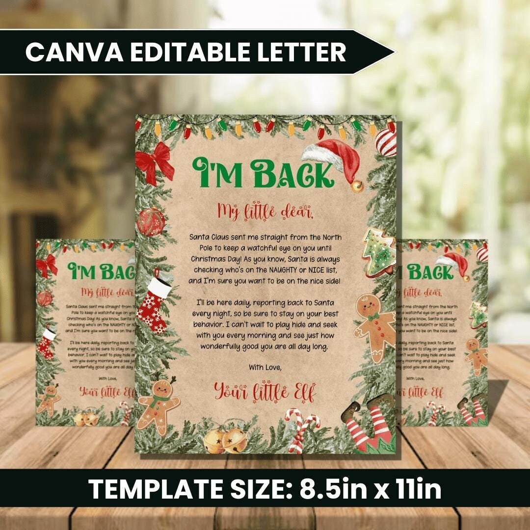 Editable First Time Elf Arrival Letter First Time Elf Visiting Letter ...