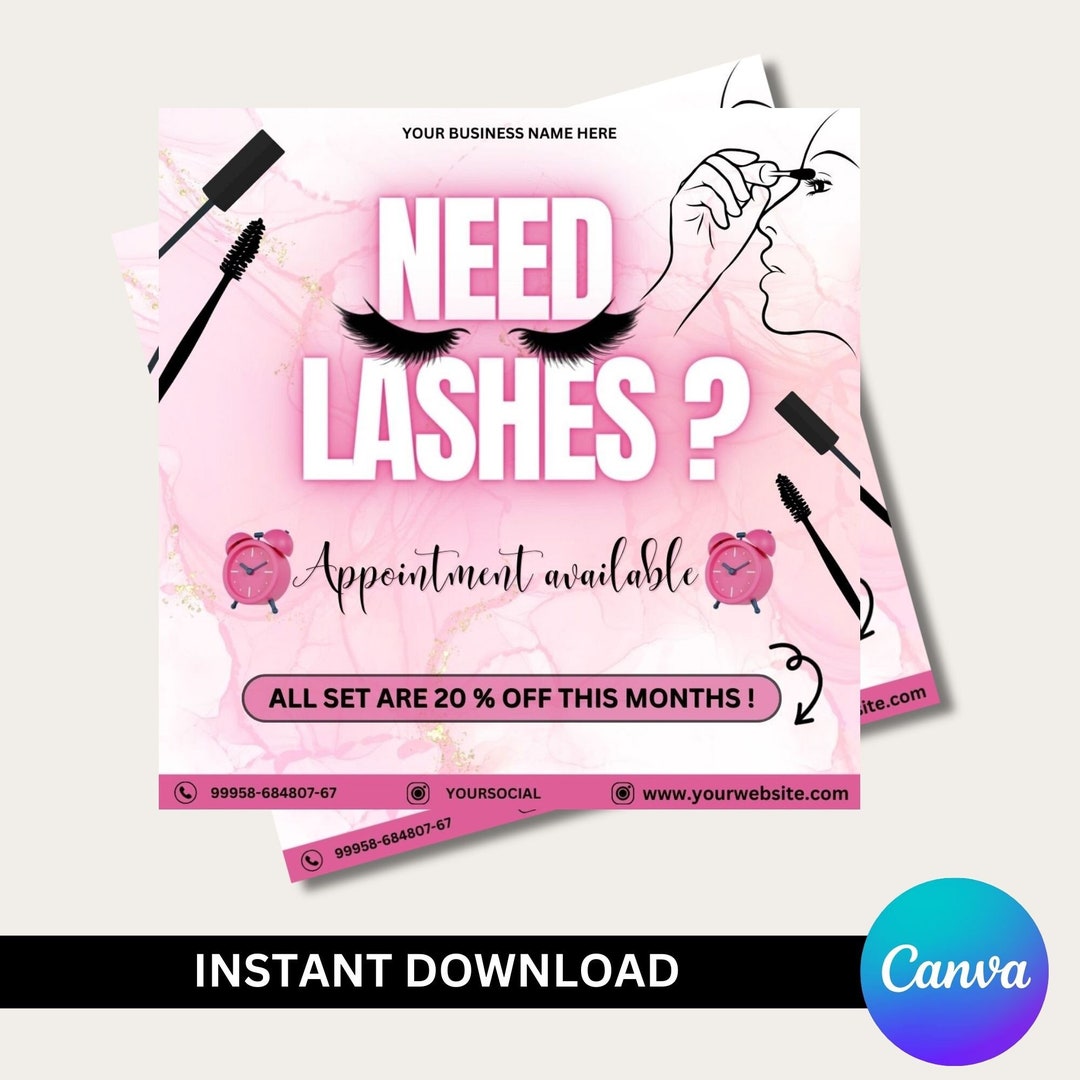 Lash Extension Flyers, Lash Book Now Flyer, Appointments Available ...