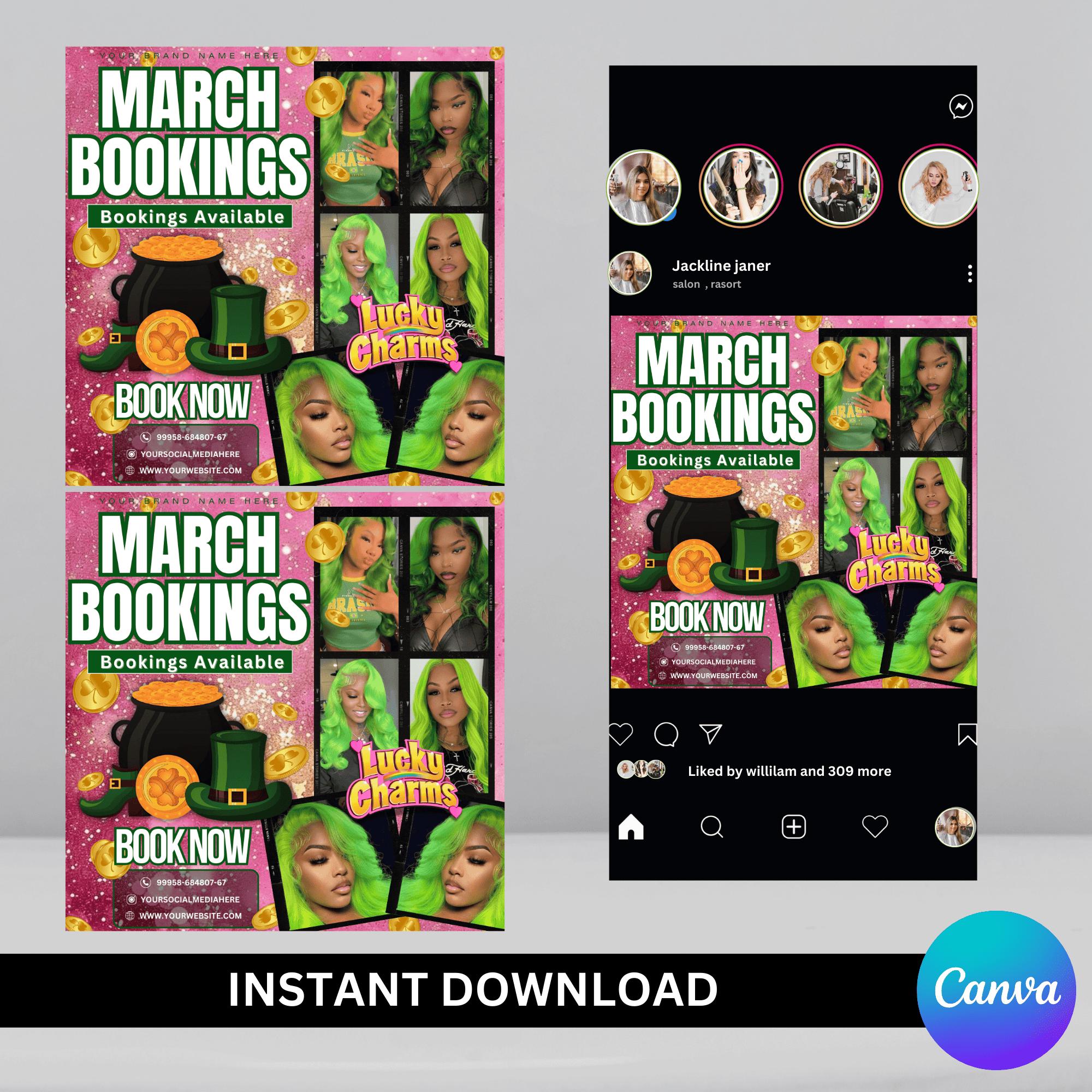 March Booking Flyer, St.patricks Day Flyer, March Flyer, March Books ...