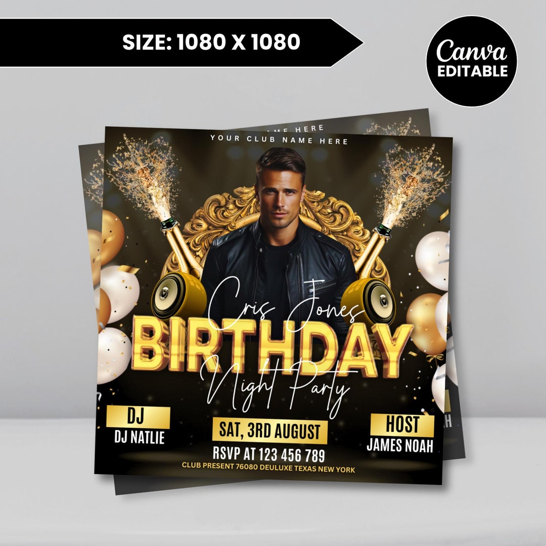 Editable Birthday Invitation Flyer, Birthday Event Flyer, Social Media ...