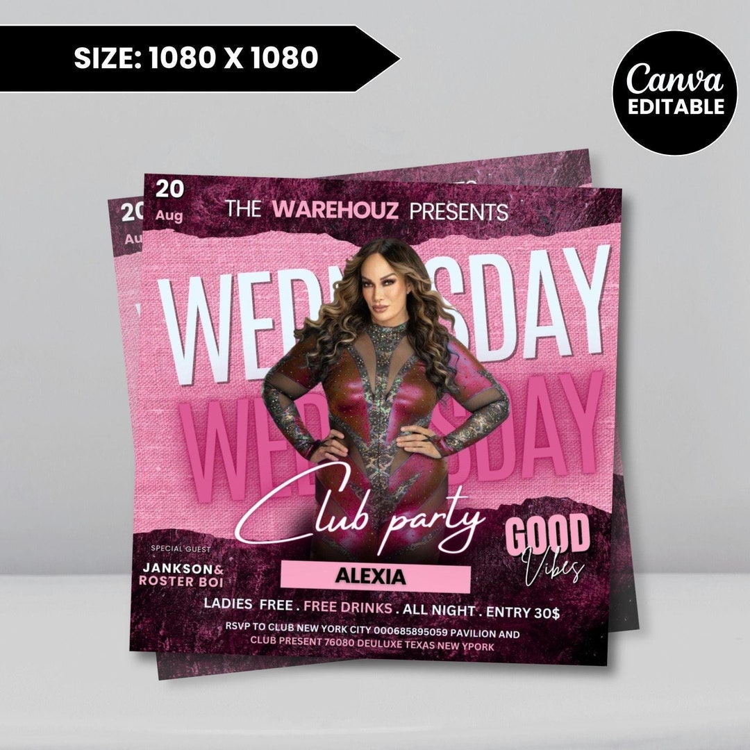 Wednesday Night Party Flyer, DIY Flyer Template Design, Night Club ...