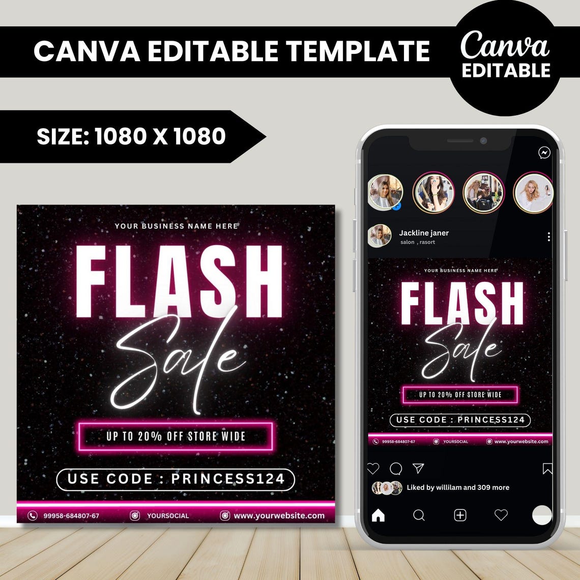 Flash Sale Flyer Template, Instagram Flyer, Social Media Flyer, Sale ...