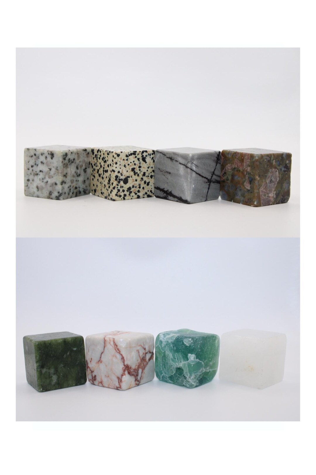 Gemstone Assorted Cube Sets (4 Pieces) (size 30mm) Hand Carved Polished ...