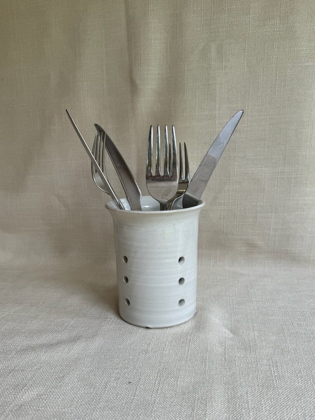 Hand Thrown Ceramic Cutlery Drainer / Sink Tidy / Cutlery Tidy/ Cutlery ...