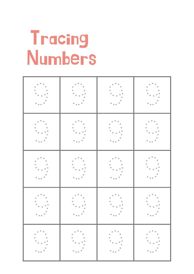 Kids Tracing Numbers Worksheet - Etsy