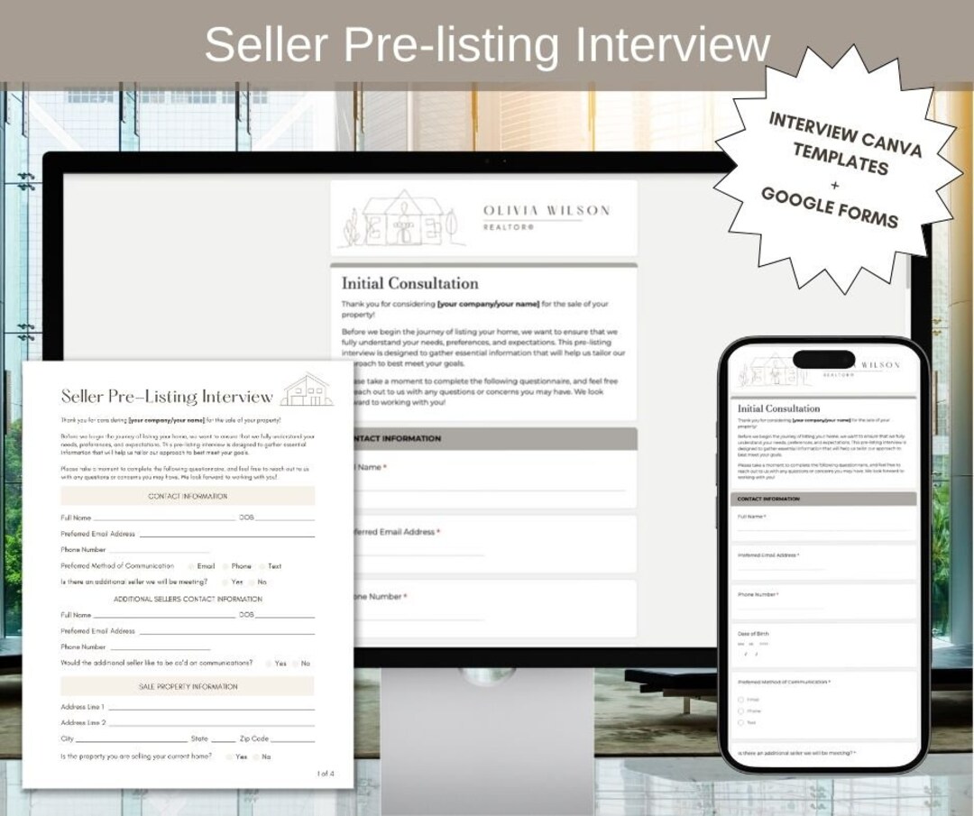 Seller Pre-listing Interview Google Form and Canva Template - Etsy
