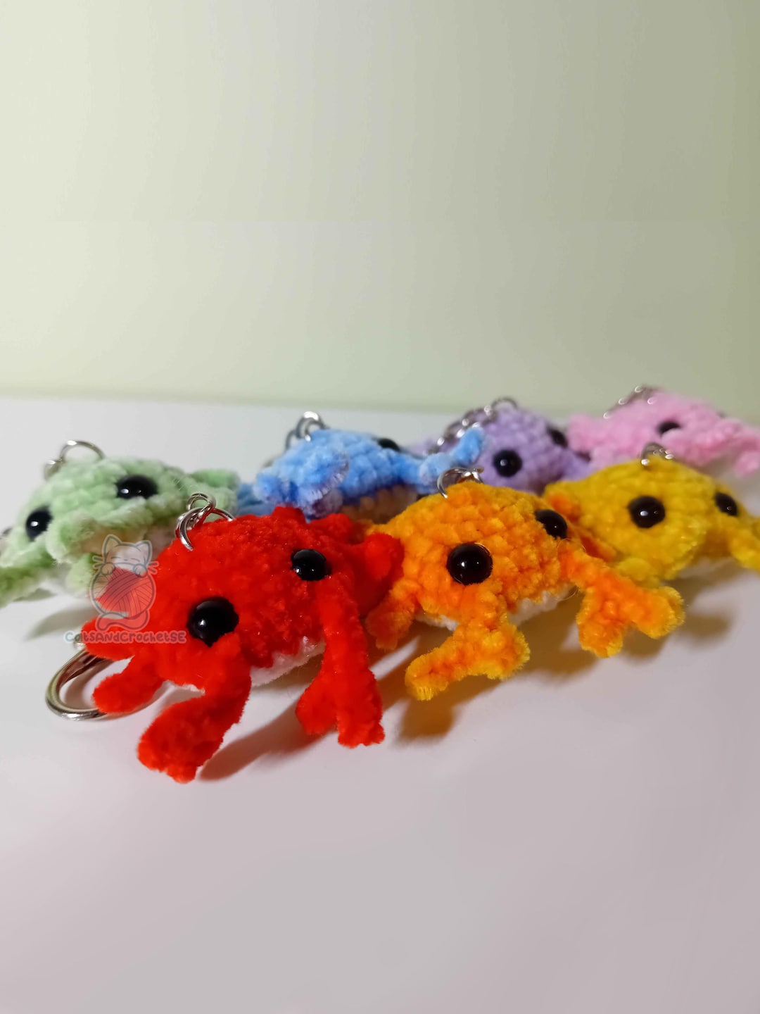 Crochet Crab Plushie Keychain: Mystery Blind Bag With Cat Sticker - Etsy