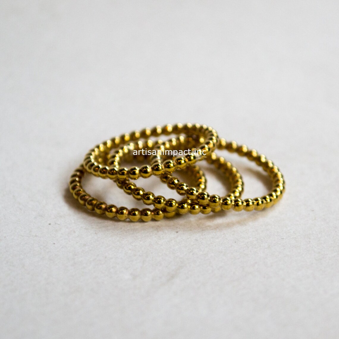 Thin Balls Ring, Simple Solid Gold Simple Ring, Yellow Gold Band, 14k ...