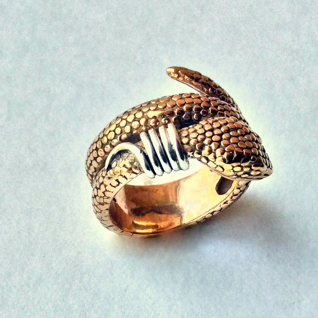 Coiled Snake Ring Snake Band Bronze Snake Ring Long Snake - Etsy