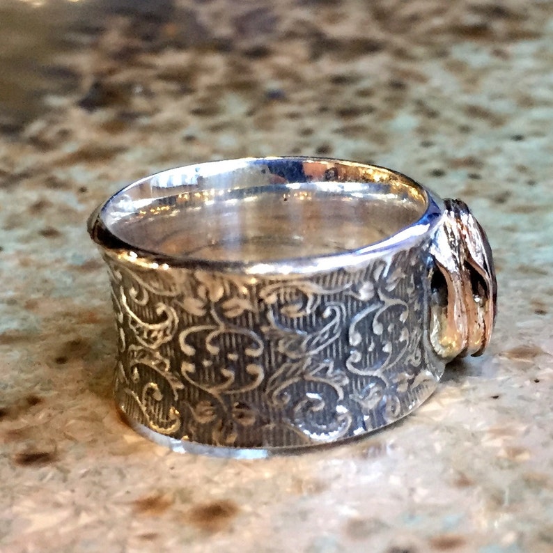 Pink tourmaline ring Silver gold ring gypsy ring Wide | Etsy