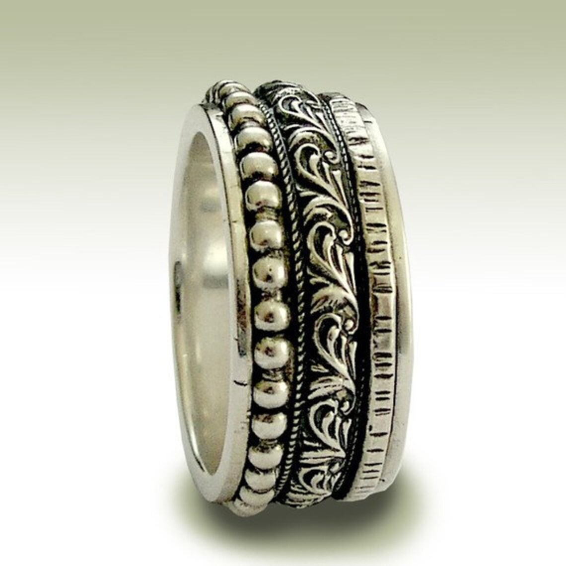 Spinner Ring Fidget Ring Sterling Silver Ring Stacking | Etsy