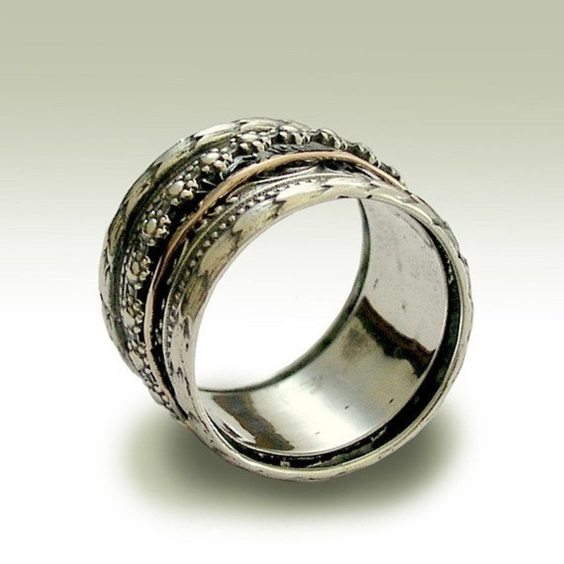 Spinner ring Sterling silver Band meditation band silver | Etsy