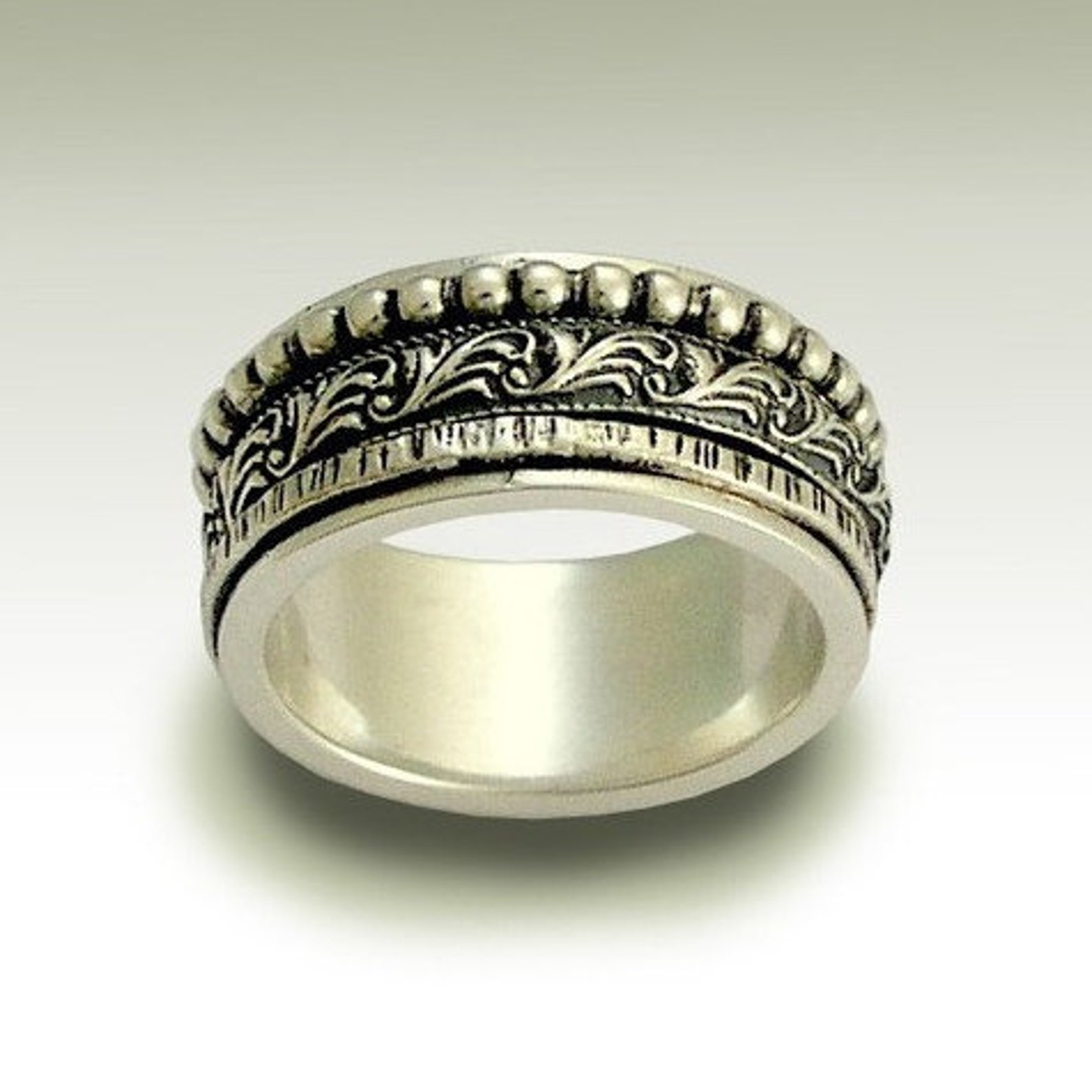 Mens Band, Spinner Ring, Sterling Silver Ring, Meditation Ring ...