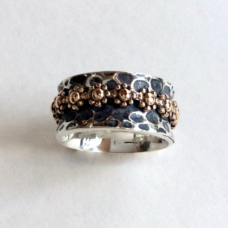 Silver wedding ring spinning ring flower ring infinity | Etsy